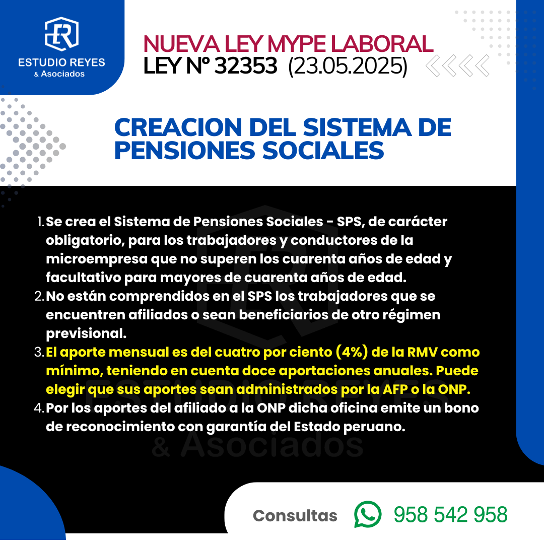 NUEVA LEY DE LA MICRO Y PEQUEÑA EMPRESA – MYPE LABORAL – ESTUDIO REYES ...
